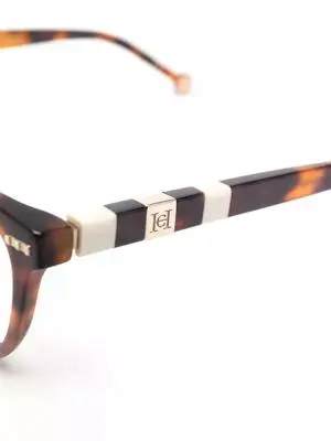 Carolina Herrera Tortoiseshell-effect Geometric-frame Glasses