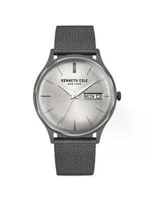 KENNETH COLE Logo-detail 43mm Watch - Silver