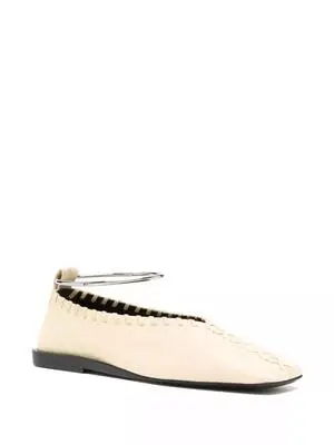 JIL SANDER Stitch-detail Ballerina Shoes - Neutrals
