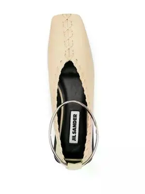 JIL SANDER Stitch Detail Ballerina Shoes - Neutrals