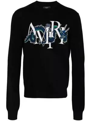 Amiri Logo-jacquard Wool-blend Jumper