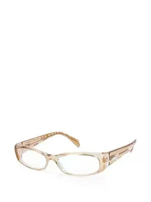 Alexander McQueen Bird-motif Rectangle-frame Glasses - Neutrals