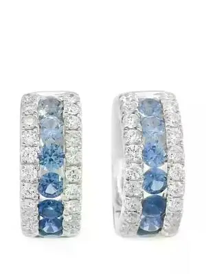 LISA NIK Sapphire And Diamond Colors Collection Hoop Earrings