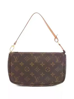 LOUIS VUITTON 2001 Monogram Pochette Accessoires Shoulder Bag - Brown