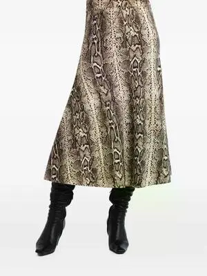 Cara Cara Sandra Snake-print Wool Midi Skirt