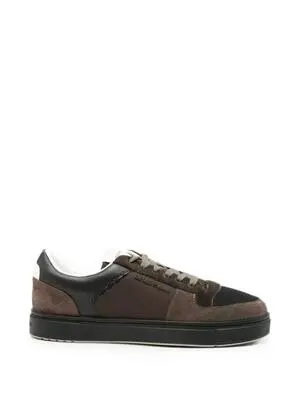 Emporio Armani Panelled Suede Sneakers - Brown