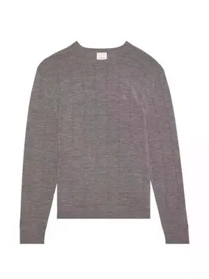 Calvin Klein Grid-patterned Logo-embroidered Sweater - Grey