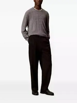 Calvin Klein Grid-patterned Logo-embroidered Sweater