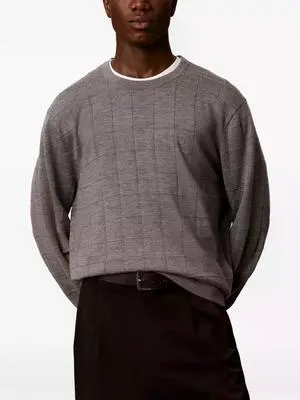Calvin Klein Grid-patterned Logo-embroidered Sweater