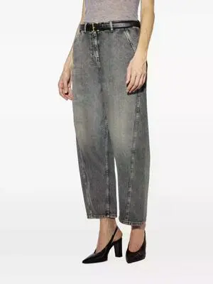 Liviana Conti Acid Wash Cropped Jeans