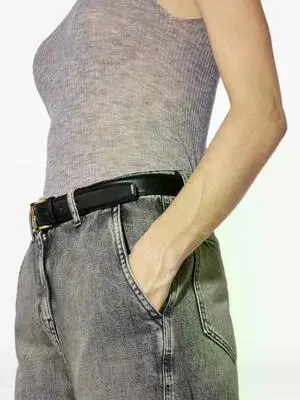 Liviana Conti Acid Wash Cropped Jeans