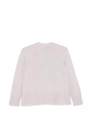 Alpha Studio Ribbed Knit Side Slit Pullover - Neutrals