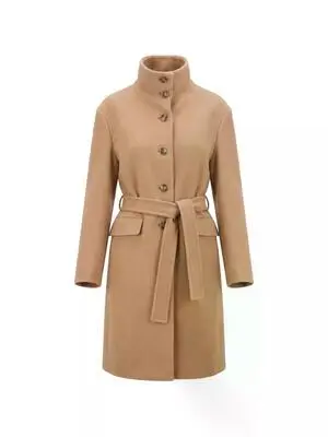 Pinko Wool-blend High Neck Belted Coat