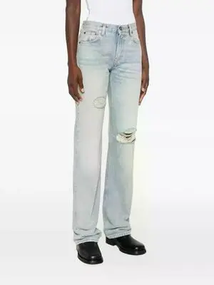 HAIKURE Distressed Straight-leg Jeans