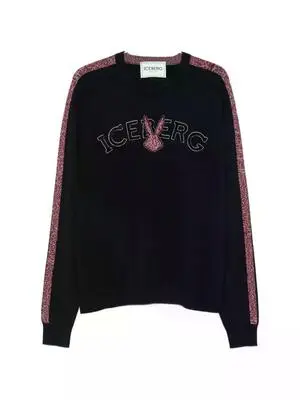 Iceberg Logo-embroidered Side-stripe Sweater