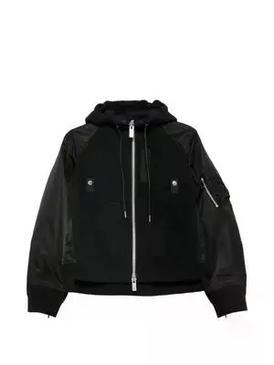 Sacai Panelled Zip-up Hoodie - Blue