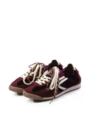 PURAAI Panther Velvet Panelled Sneakers - Red
