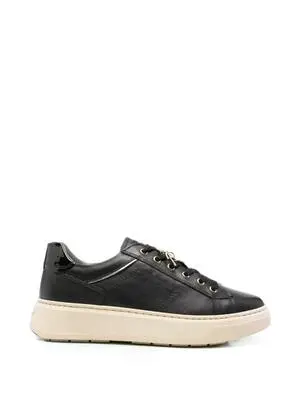 NEROGIARDINI Logo-charm Leather Sneakers - Black