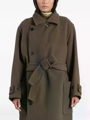 LEMAIRE Wrap Coat In Wool - Green
