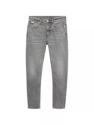 Calvin Klein Logo-patch Slim-fit Jeans - Grey