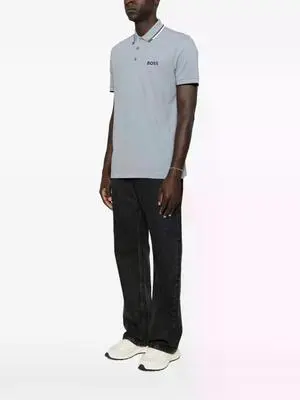 BOSS Logo-print Tipped Polo Shirt