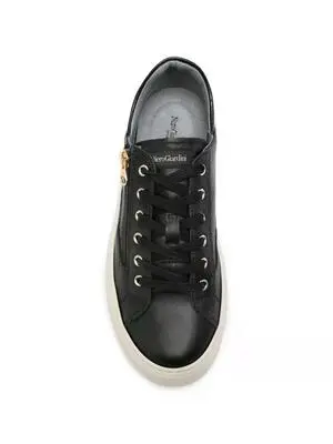 NEROGIARDINI Leather Glitter Panelled Sneakers