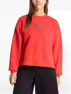 Karl Lagerfeld Logo Print Crew Neck Sweater