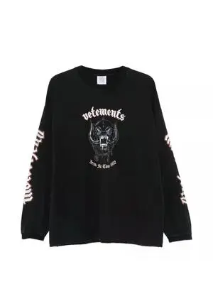 Vetements Graphic-print Long-sleeve T-shirt - Black