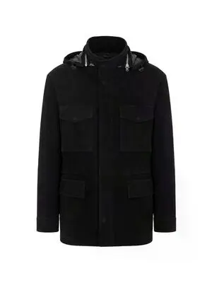 TOM FORD Hooded Suede Jacket - Black