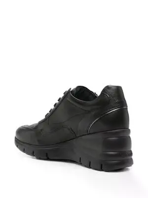 NEROGIARDINI Zip-detail Leather Wedge Sneakers