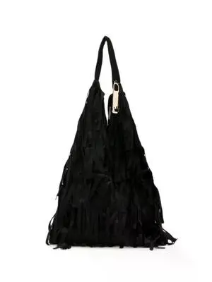 LA MILANESA Agnese Fringe-detail Shoulder Bag - Black