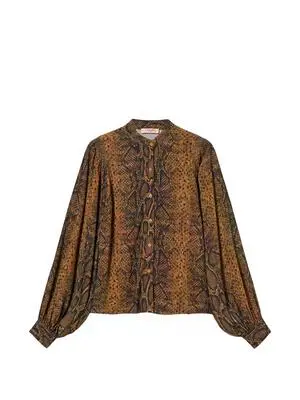 TWINSET Crêpe De Chine Python-print Shirt - Brown