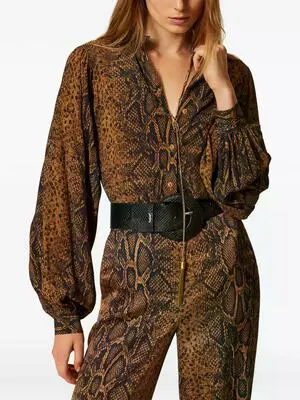 TWINSET Crêpe De Chine Python-print Shirt - Brown