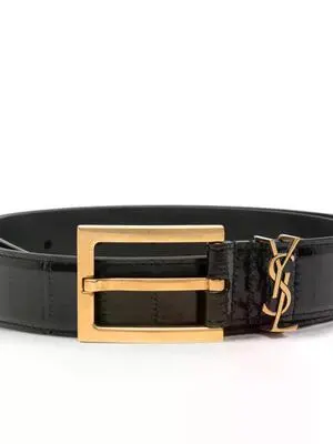 Saint Laurent Leather Belt - Black