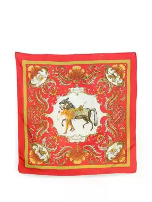 Hermès 1990s Square-shape Scarf - Red