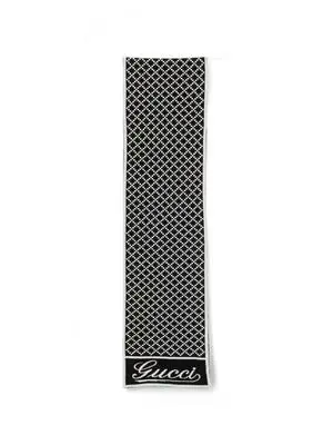 Gucci 2010s Geometric-pattern Scarf - Black