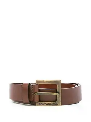 Dolce & Gabbana 2000s Logo-engraved Belt - Brown