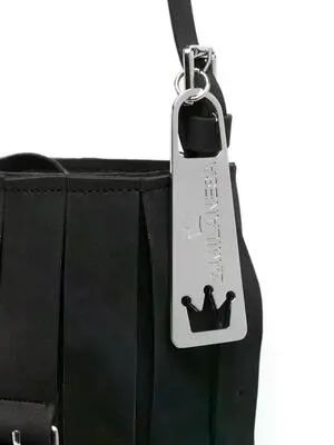 LA MILANESA Buckle-detail Fringed Bucket Bag - Black