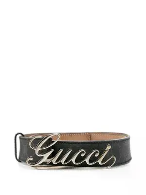 Gucci 2010s Logo-plaque Belt - Black