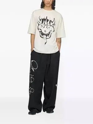 Y3 Graphic-print T-shirt - Neutrals