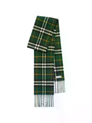 Burberry Narrow Check Cashmere Scarf - Green
