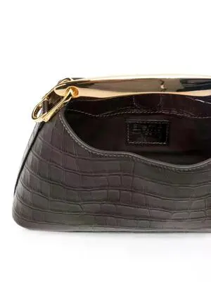 ELLEME Mini Boomerang Croc-effect Leather Tote Bag