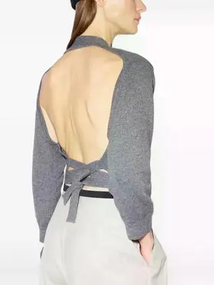 Liviana Conti Crystal-embellished Open-back Cardigan
