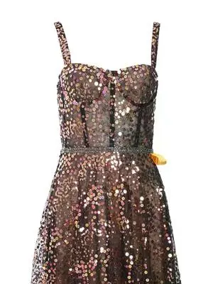 BRONX AND BRONCO Midnight Noir Sequined Gown