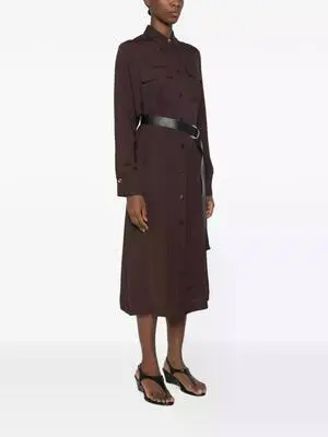 Imperial Belted Button-front Midi Shirt Dress