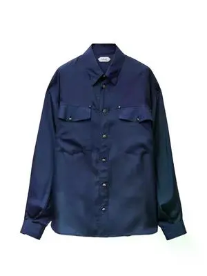 Versace Embroidered-detail Silk-poplin Shirt