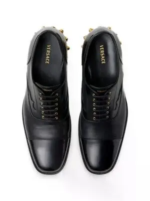 Versace Julio Embellished Leather Lace-up Shoes