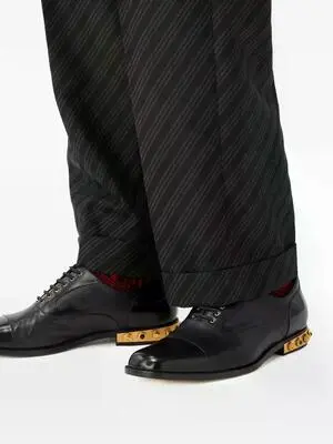 Versace Julio Embellished Leather Lace-up Shoes
