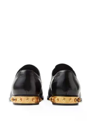 Versace Julio Embellished Leather Lace-up Shoes