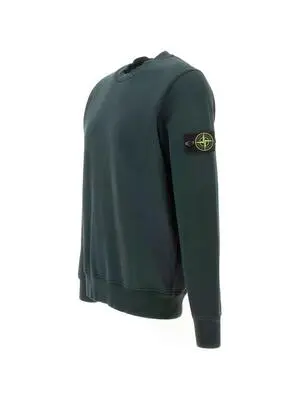 Stone Island 610060 Organic-cotton-fleece Regular-fit Crewneck Sweatshirt With Raglan Sleeves - Green